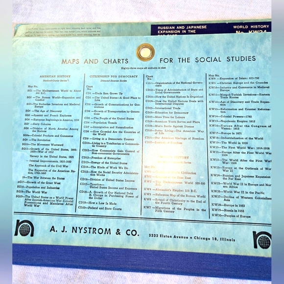 a & j Nystrom | Other | Vintage A J Nystrom Classroom Map Wwi Map ...